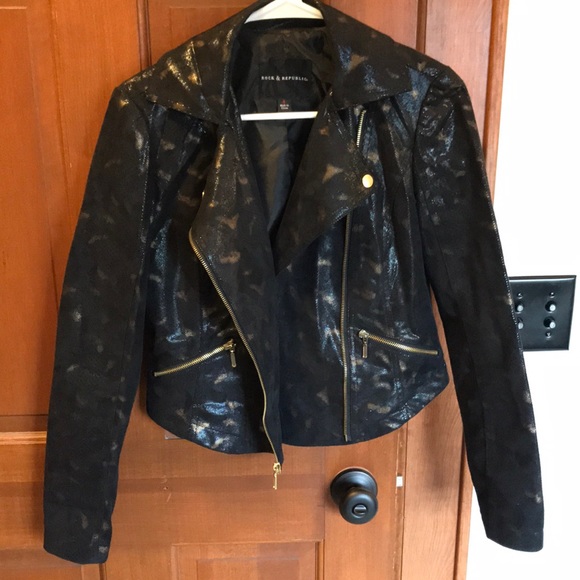 Rock & Republic | Jackets & Coats | Rock Republic Black And Gold Snake ...